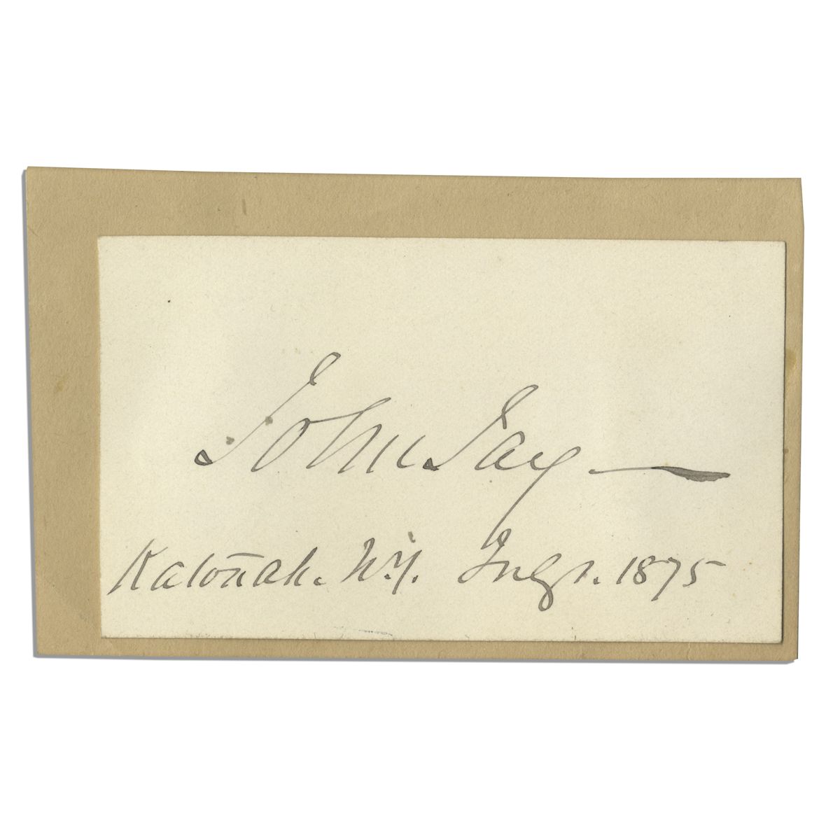 Anti-Slavery Activist John Jay Signature From 1875