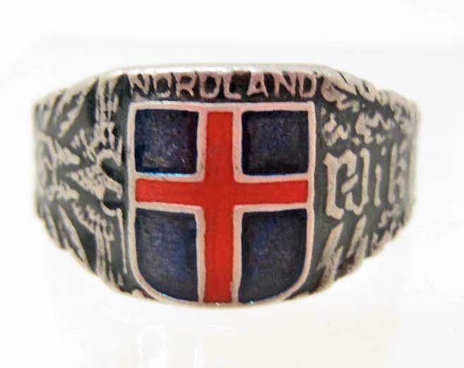 GERMAN NAZI VIKING NORDLAND ENAMELED RING