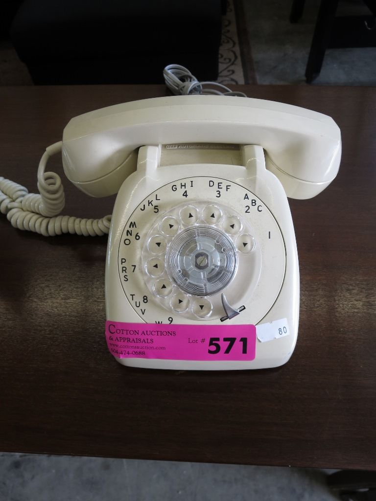 Vintage rotary dial cream coloured telephone