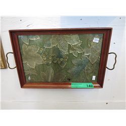 Royal Rochester - mahogany metalwork tray