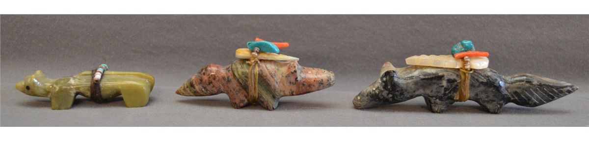 THREE PUEBLO FETISHES