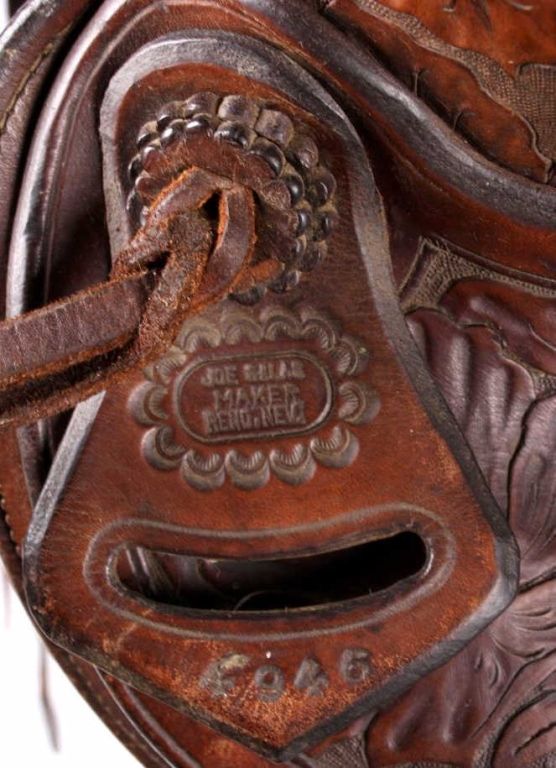 Joe Salas Saddle Reno, NV Floral Carved ca 1930
