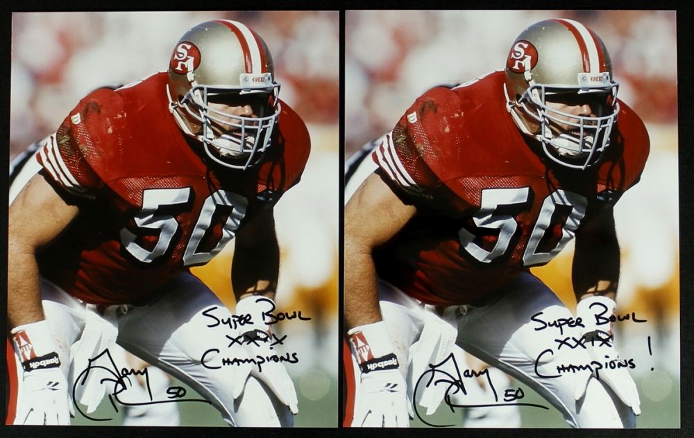 Lot of (2) Gary Plummer Signed 49ers 8x10 Photos Inscribed "Super Bowl ...