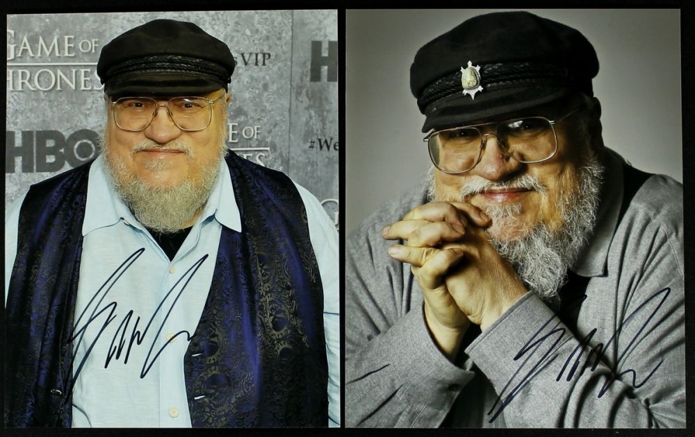 Lot of (2) George R.R. Martin Signed Game of Thrones 8x10 Photos (PA LOA)