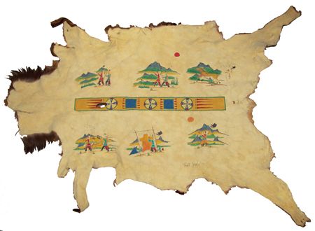 Lakota Painted Hide - Frank Shortey (1964-2007)