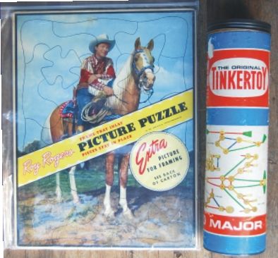 Roy Rogers puzzle & tinker toy set, complete