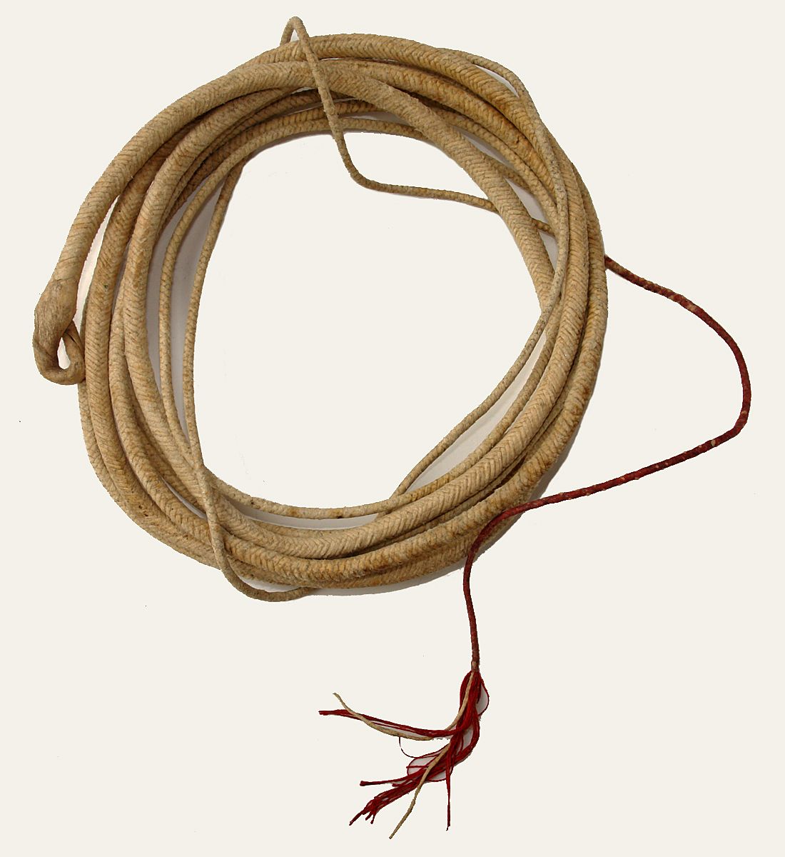 Extremely fine braided rawhide 14ft bull whip popper. Never used.