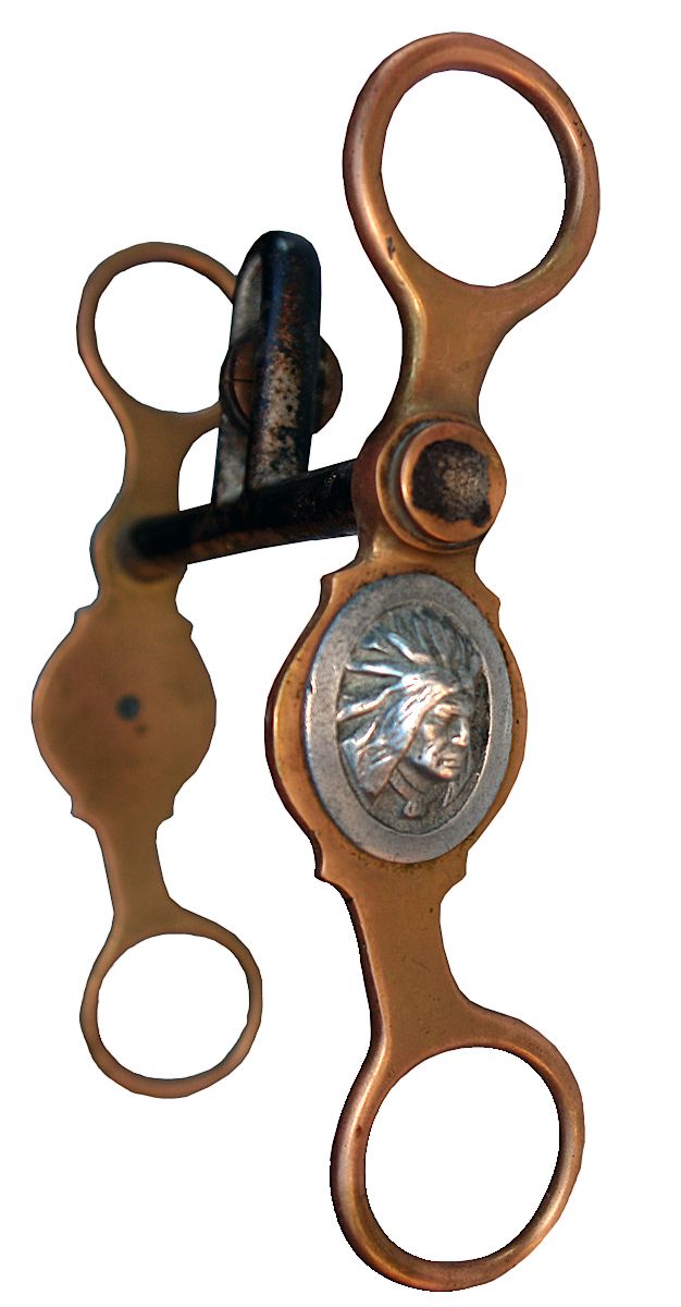 Buermann star AB marked bronze Indian chief half breed bit