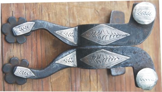 Texas style silver overlaid spurs