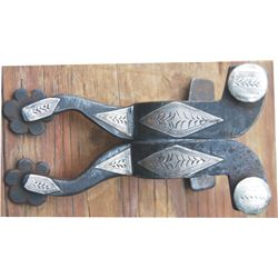 Texas style silver overlaid spurs