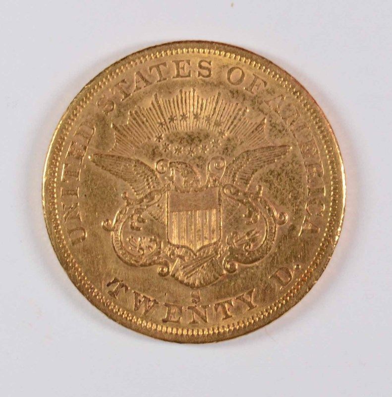 1863-S $20 Gold Civil War Coin!! AU-58 VERY RARE!!!