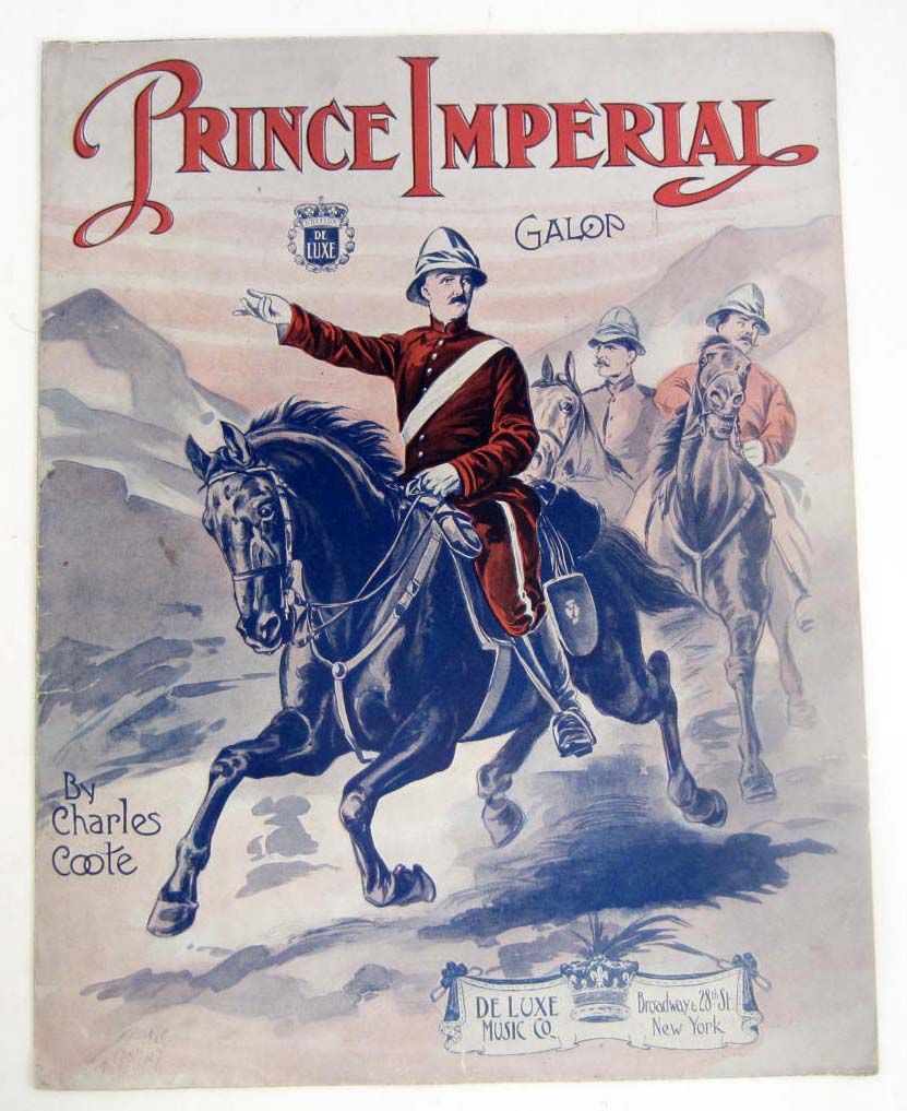 VINTAGE "PRINCE IMPERIAL" MILITARY SHEET MUSIC W/ GREAT COVER ART
