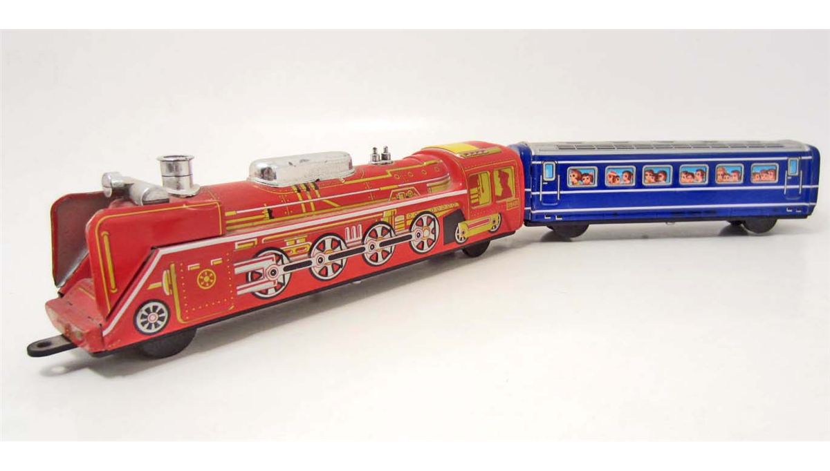 VINTAGE TIN LITHO FRICTION TRAIN TOY - MADE IN JAPAN