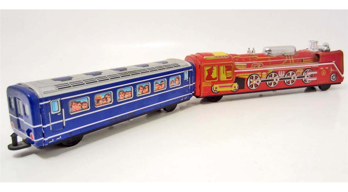 VINTAGE TIN LITHO FRICTION TRAIN TOY - MADE IN JAPAN