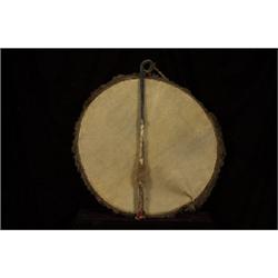 Inuit Style Drum and Beater 19 1/2" D. As Is