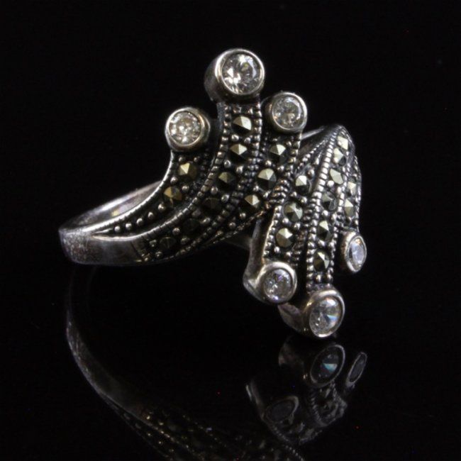 Vintage Style Sterling Judith Jack Ring