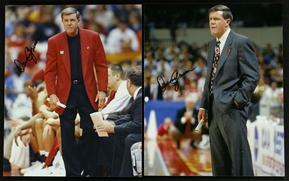 Lot of (2) Denny Crum Signed 8x10 Photos (PA LOA)