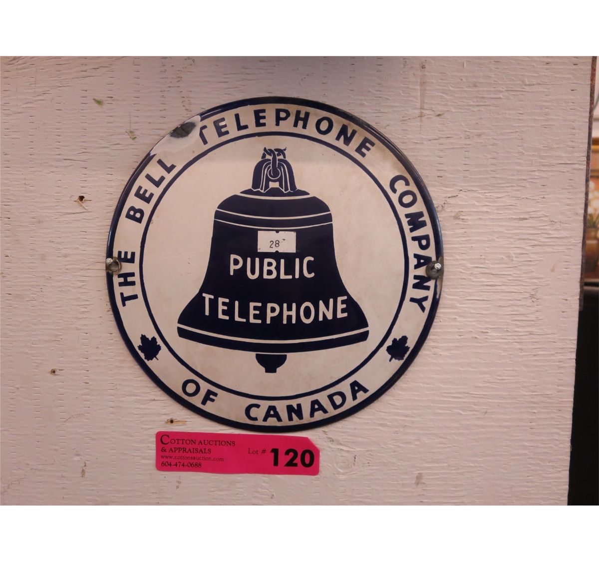 1930's Bell telephone enamel tin sign