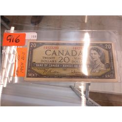 Rare 1954 $20 Canadian Bill