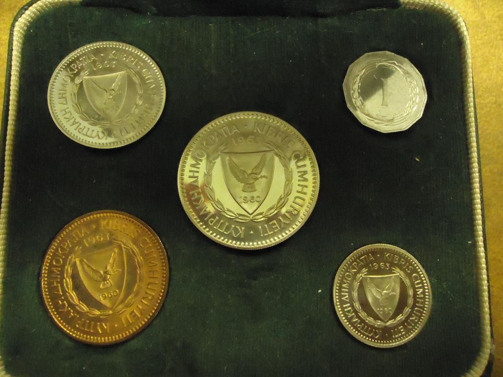 1963 CYPRUS 5 COIN PROOF SET