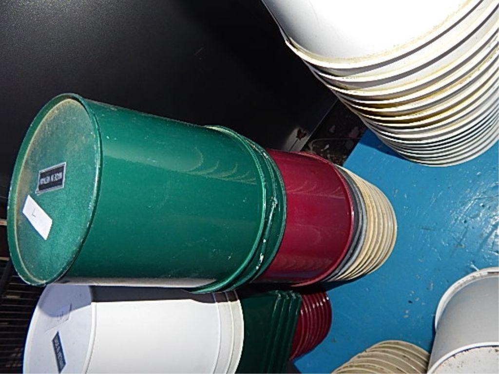 STACK OF METAL PLANT POTS - ASSORTED