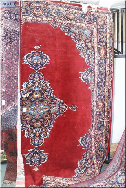 Large wool area rug with burgundy background, large center medallion ...