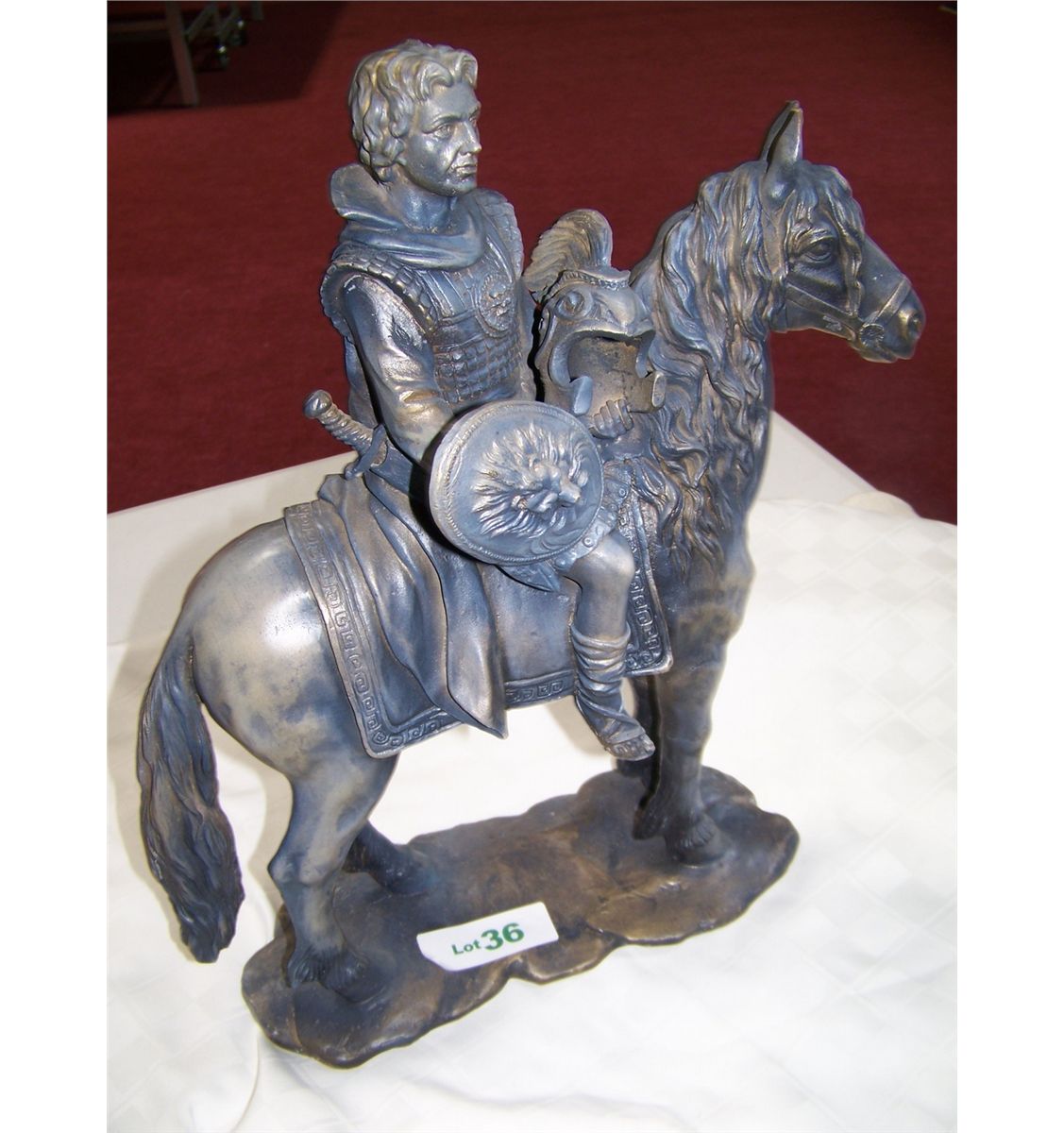 RICK ROWLEY BRONZE SCULPTURE ROMAN SOLDIER ON HORSEBACK