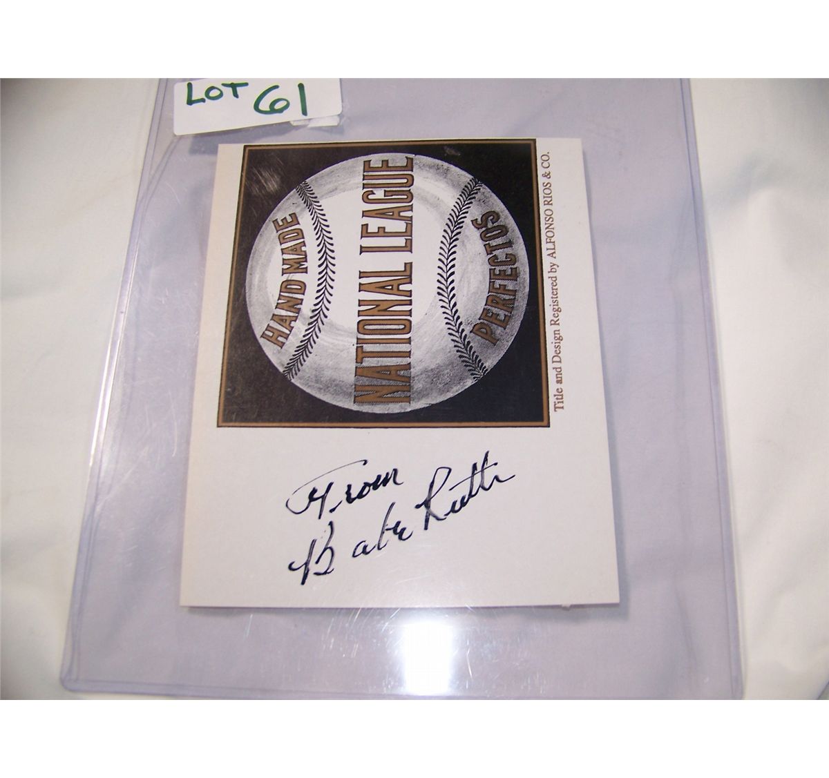 RARE BABE RUTH HAND SIGNED CIGAR LABEL