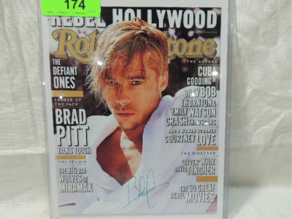 8X10 MOVIE STAR MAG COVER AUTOGRAPH BRAD PITT COA
