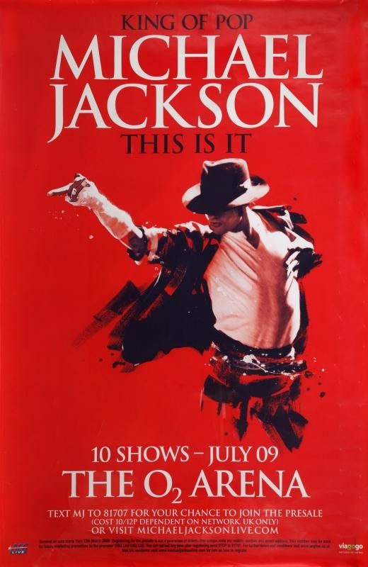 MICHAEL JACKSON THIS IS IT CONCERT POSTER