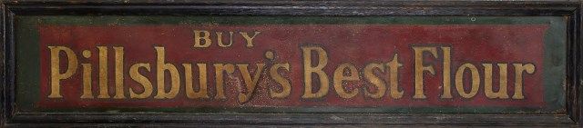 Antique tin Buy Pillsbury's Best Flour sign