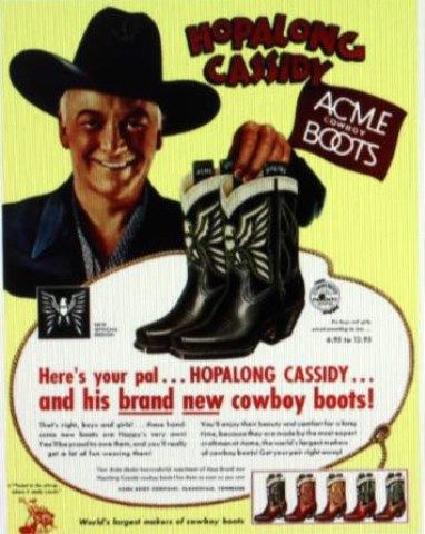 Vintage pair Hopalong Cassidy cowboy boots