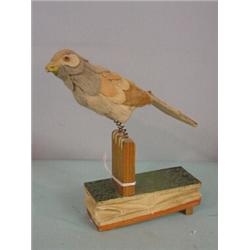 GERMAN BIRD DOUBLE PIPSQUEAK. Bird covered with cutout felt feathers in ...
