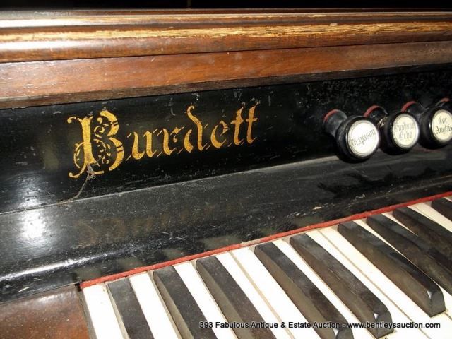 OLD DARK WALNUT BURDETT PUMP ORGAN