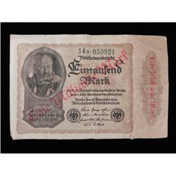 Very Rare German Paper Money 1922 Overstamped