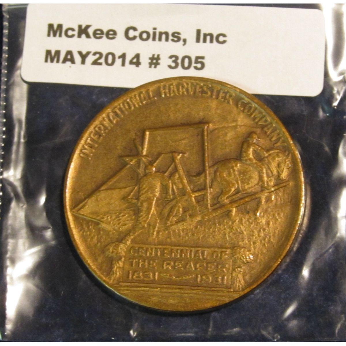 305. "1809-1884 Cyrus Hall McCormick/Inventor of the Reaper ...