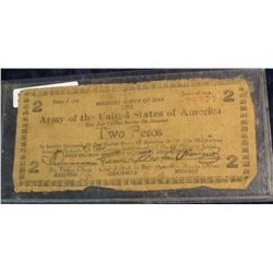 822. Army of the United States of America Two Peso Military Script of ...