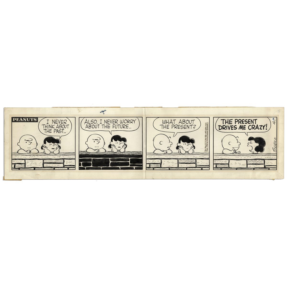 Early 1958 Hand-Drawn ''Peanuts'' Comic Strip by Charles Schulz ...
