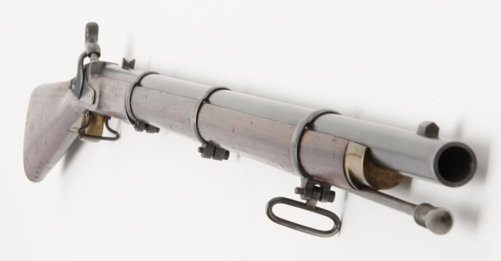 Enfield percussion rifle, .69 cal., 35-1/2” barrel, black finish, wood ...