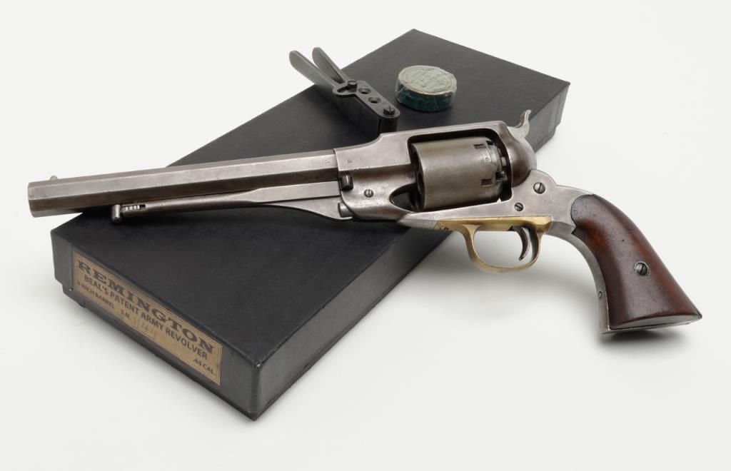 Remington-Beals Army Model percussion revolver, .44 cal., 8” barrel ...
