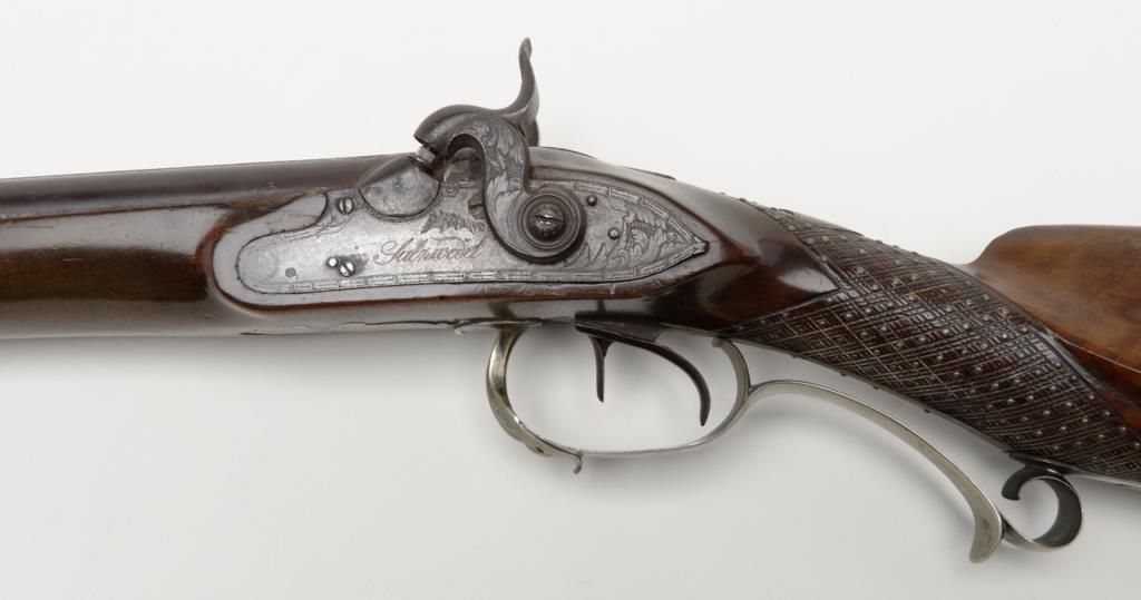 French flintlock SxS shotgun converted to percussion, silver mounted ...