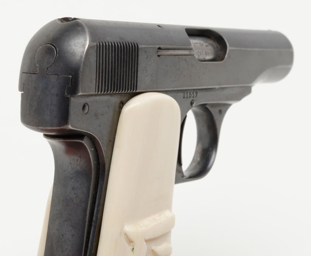 FN Model 1910 semi-auto pistol, 9mm short cal., 3-1/4” barrel, blue ...