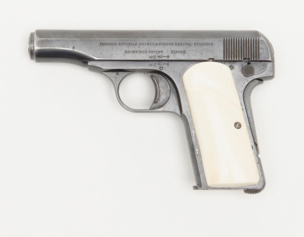 FN Model 1910 semi-auto pistol, 9mm short cal., 3-1/4” barrel, blue ...