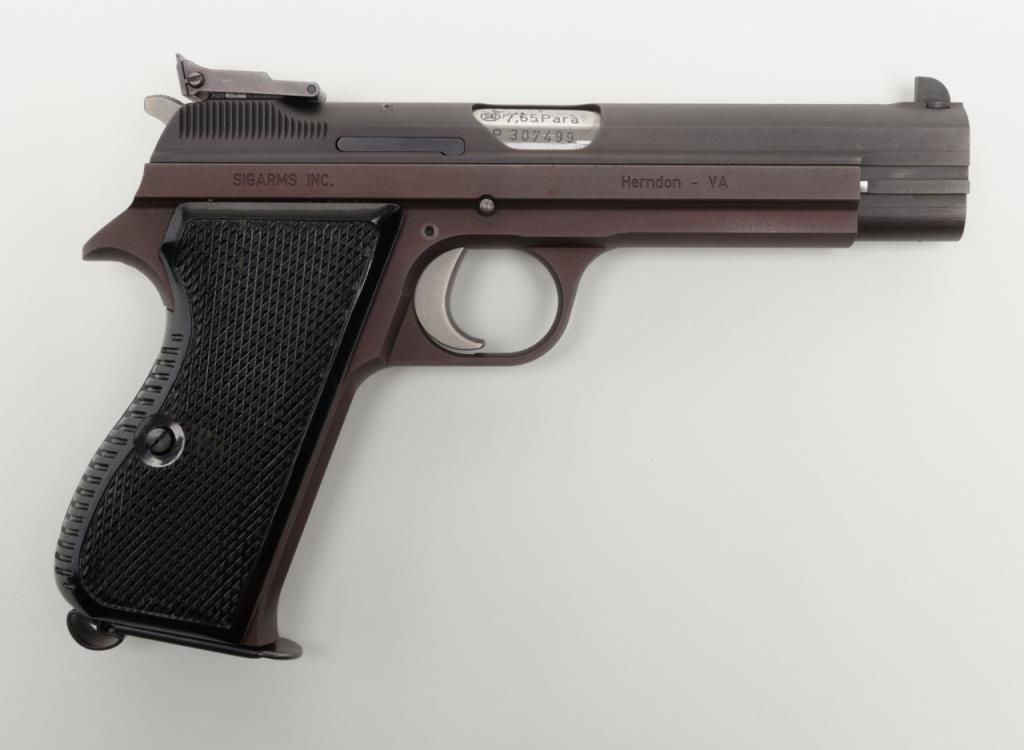 Sig P210-6 semi-auto pistol, 7.65mm cal., 4-1/2” barrel, mat black ...
