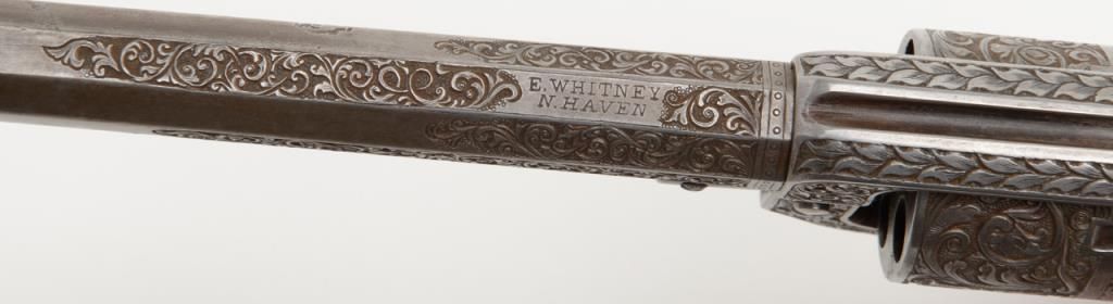 Custom engraved Whitney pocket model percussion revolver, .31 cal., 5 ...