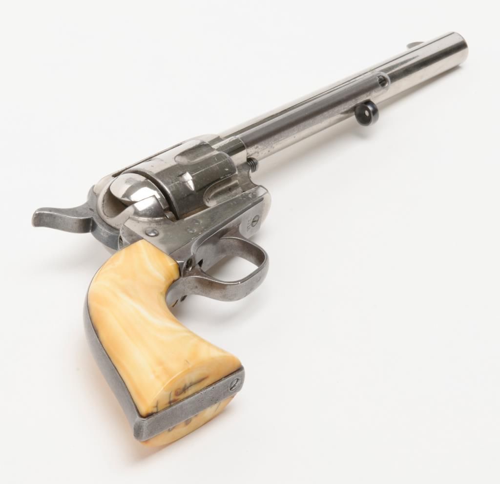 Rare Colt SAA revolver, .44 Rimfire cal., 7-1/2” barrel, nickel finish ...
