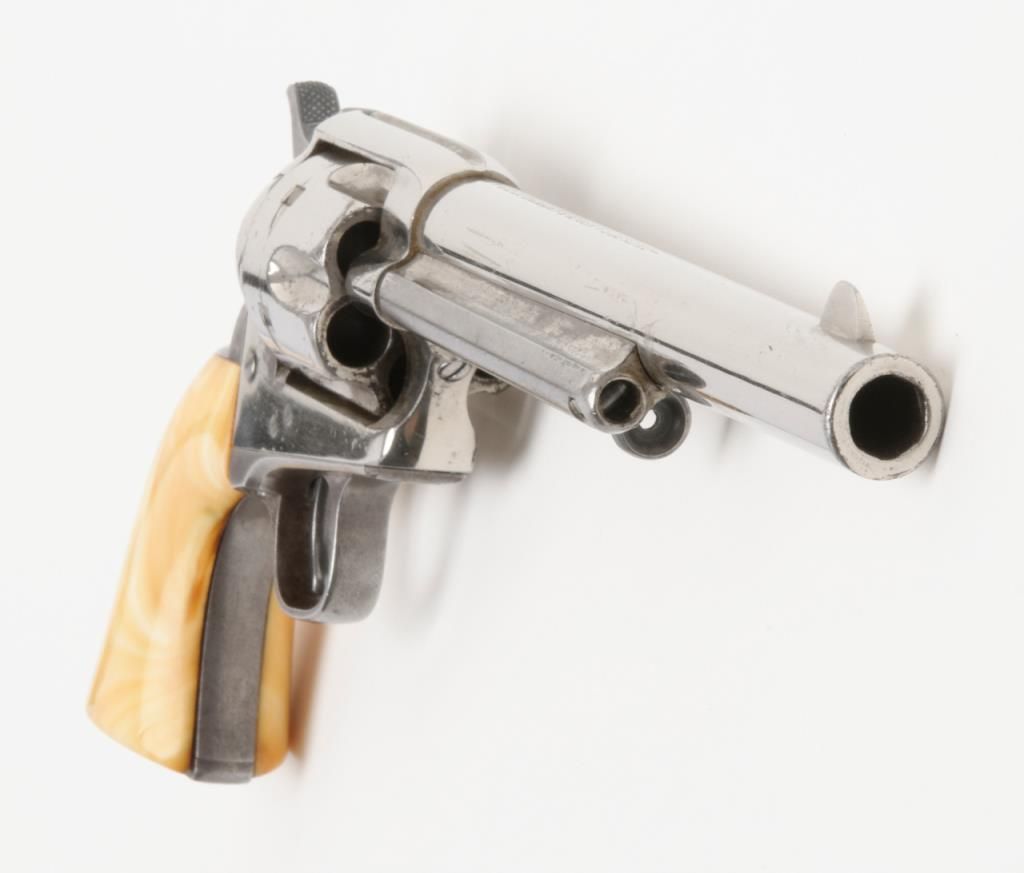 Rare Colt SAA revolver, .44 Rimfire cal., 7-1/2” barrel, nickel finish ...