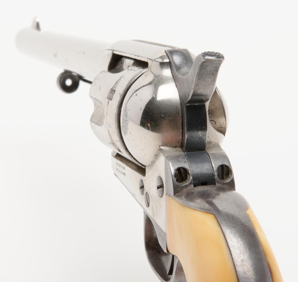 Rare Colt SAA revolver, .44 Rimfire cal., 7-1/2” barrel, nickel finish ...