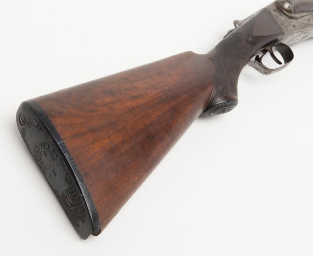 Ithaca SxS hammerless shotgun, 12 gauge, 30” damascus barrels ...