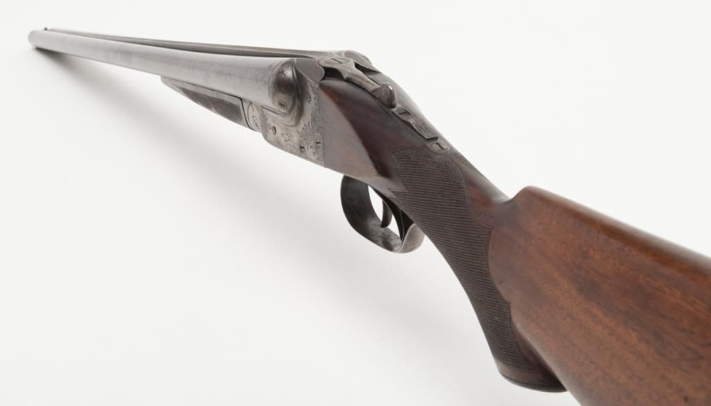 Ithaca SxS hammerless shotgun, 12 gauge, 30” damascus barrels ...